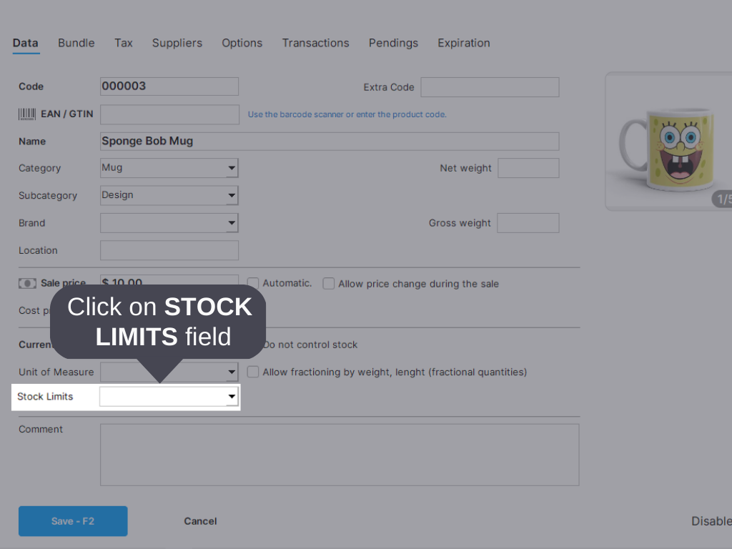 How to configure minimum and maximum stock limits